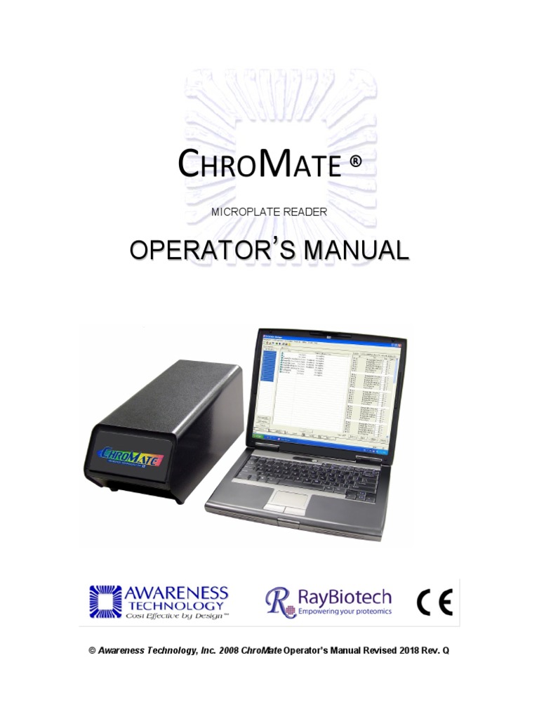 ChroMate Elisa Reader UserManual | PDF | Installation (Computer Programs) | Ac Power Plugs And ...