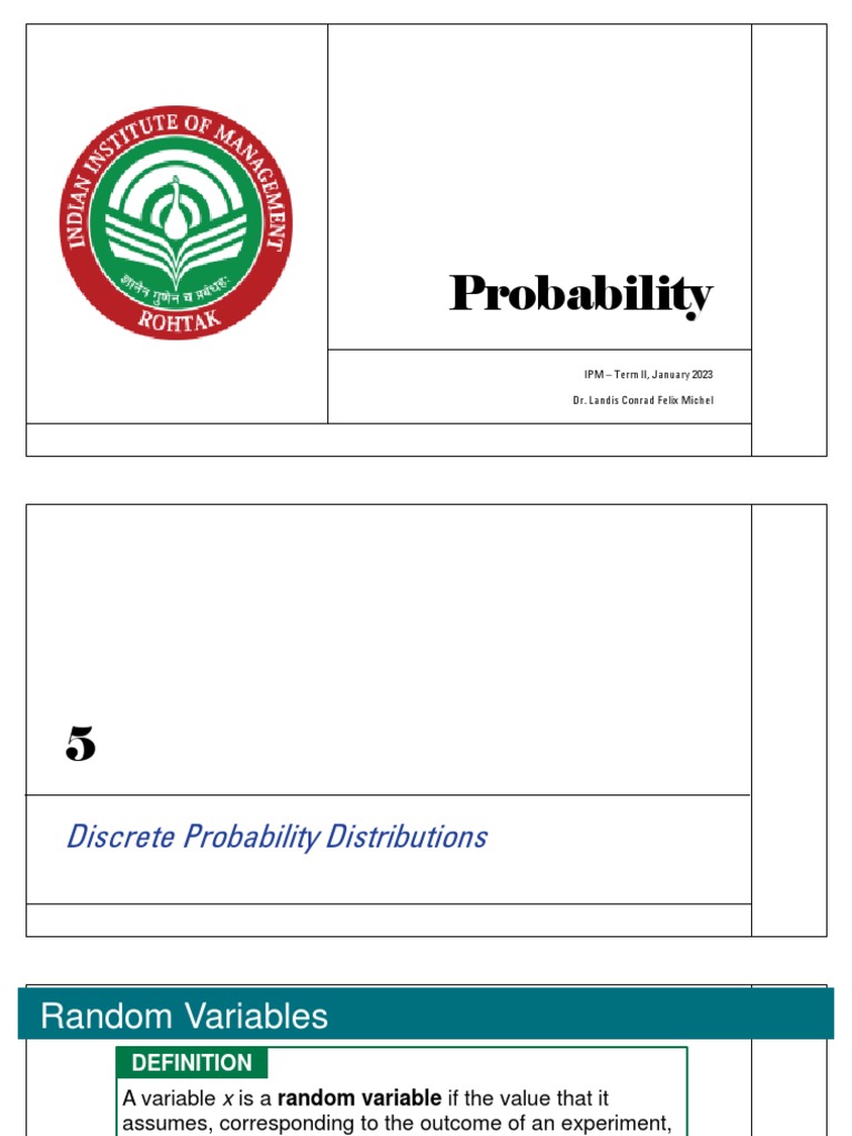 Session 3 | PDF | Probability Distribution | Random Variable