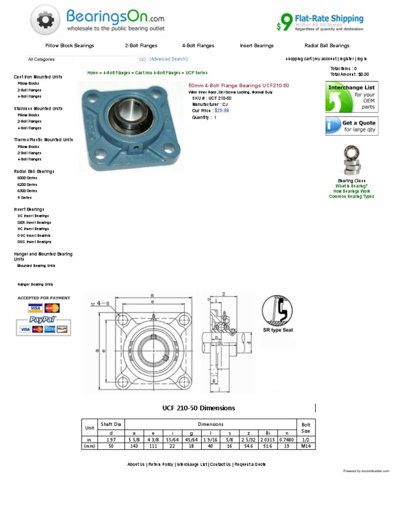 Katalog Bearings UCF 210-50 | PDF | Bearing (Mechanical) | Machines