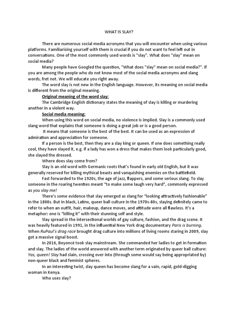 What does "slay | PDF