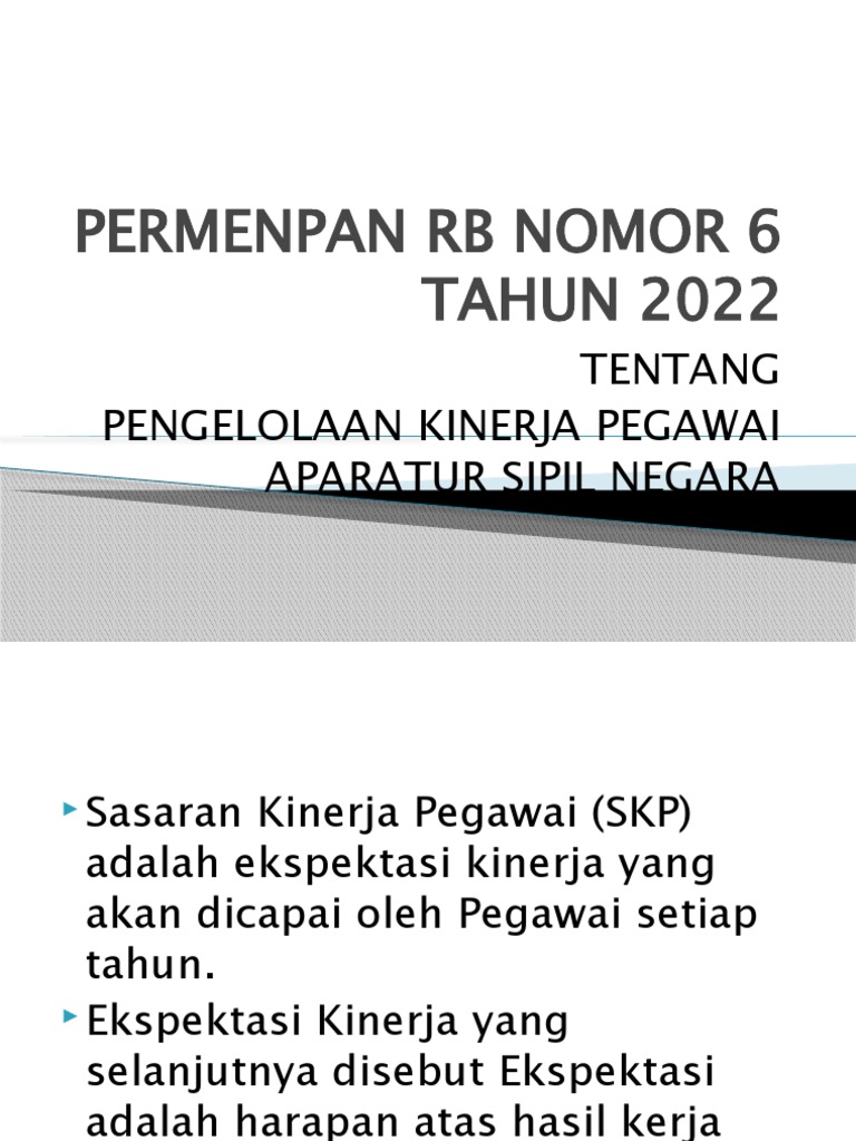 Permenpan RB Nomor 6 Tahun 2022 | PDF