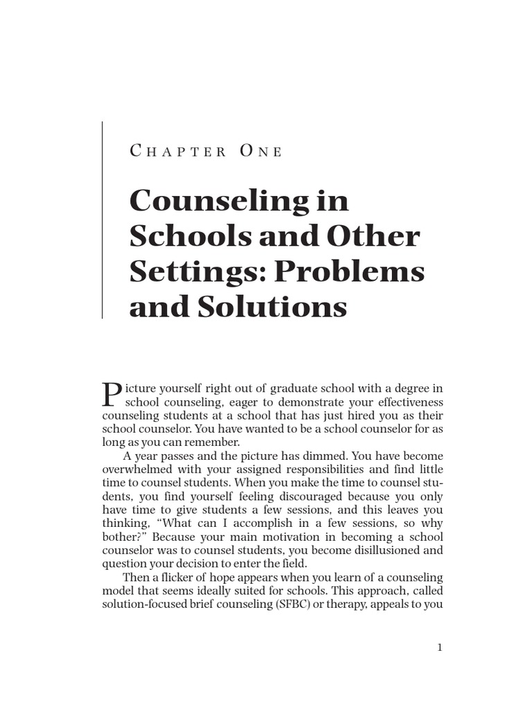 Effective Solution-Focused Counseling | PDF | Psychotherapy | School ...
