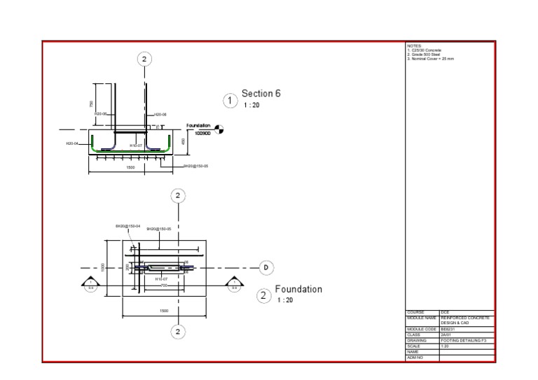 FOOTING F3 | PDF | Building Technology | Building