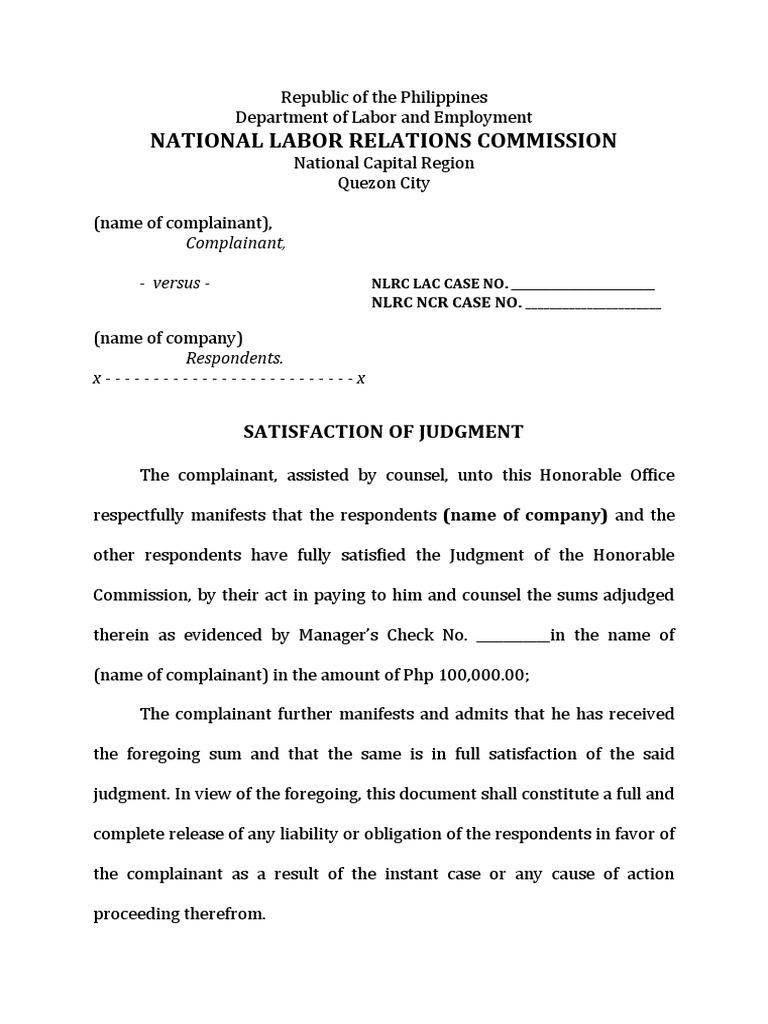 Satisfaction of Judgment | PDF | Justice | Crime & Violence