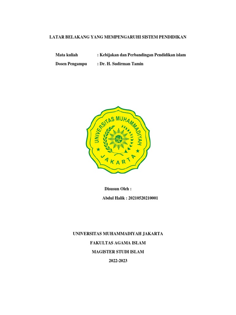 Makalah LATAR BELAKANG YANG MEMPENGARUHI SISTEM PENDIDIKAN | PDF