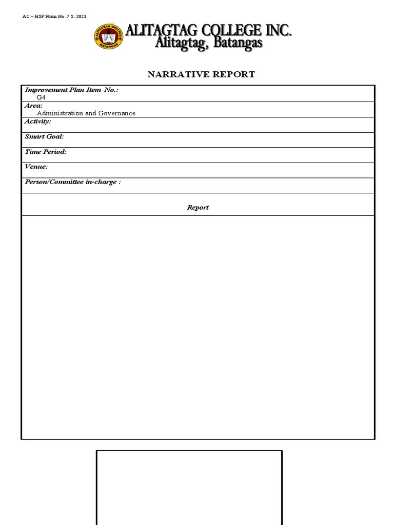 2021 Modified Faculty Narrative Report Template | PDF