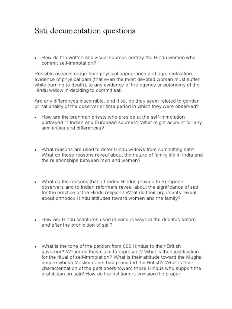 Sati Documentation Questions | PDF