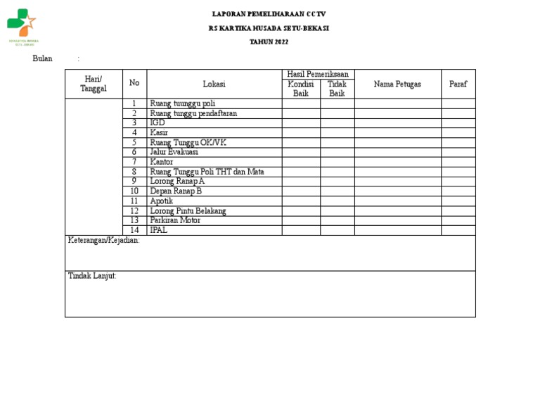 Laporan Pemeliharaan CCTV | PDF