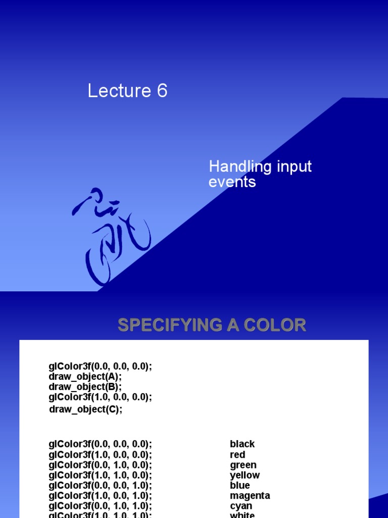 Lecture 6 Handling Input Events Pdf Callback Computer 8715