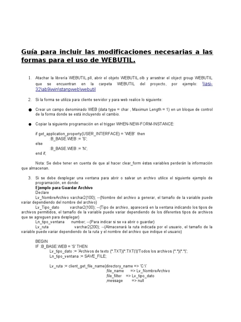 Pasos para El Uso de Webutil y Machotes en Web | PDF | Arquitectura ...
