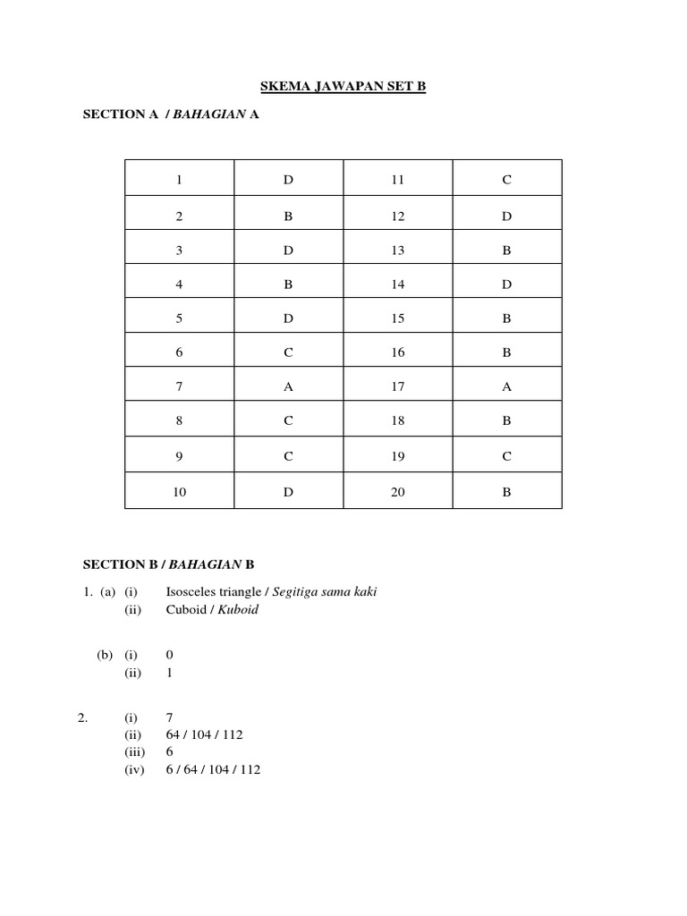 JAWAPAN Set B | PDF