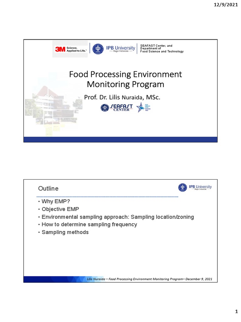Food Processing EMP | PDF | Escherichia Coli | Sanitation