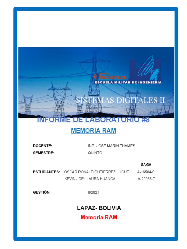 Informe LAB 8 - SistemasDigitalesII 1 | PDF | Almacenamiento de datos de la computadora ...