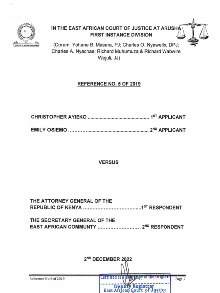 Reference No. 5 of 2020 Christopher Ayieko & Another v. The Attorney ...