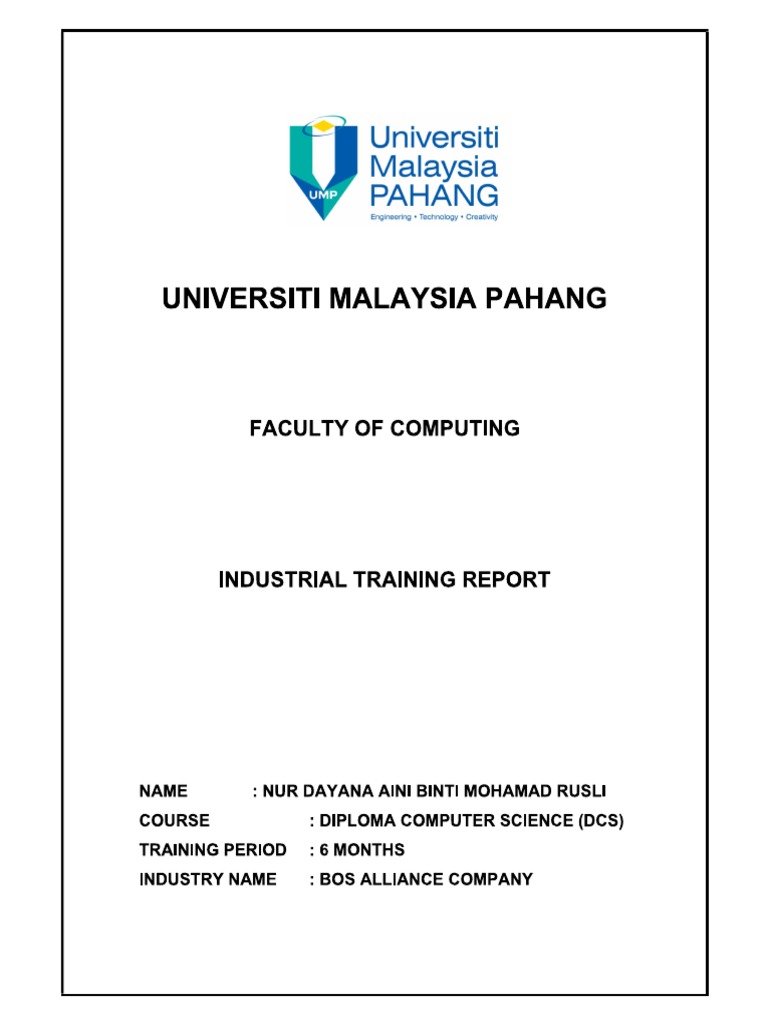 CC20096 - Final Report Industrial Training | PDF