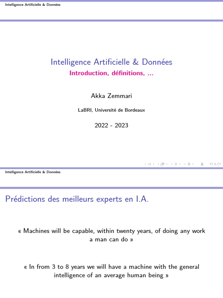01 Introduction | PDF | Intelligence artificielle | Intelligence (IA ...
