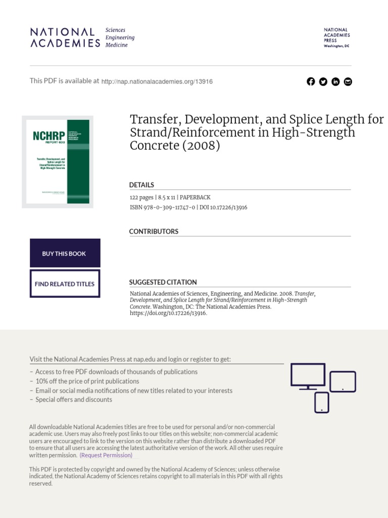 Transfer, Development, and Splice Length For Strand/Reinforcement in ...
