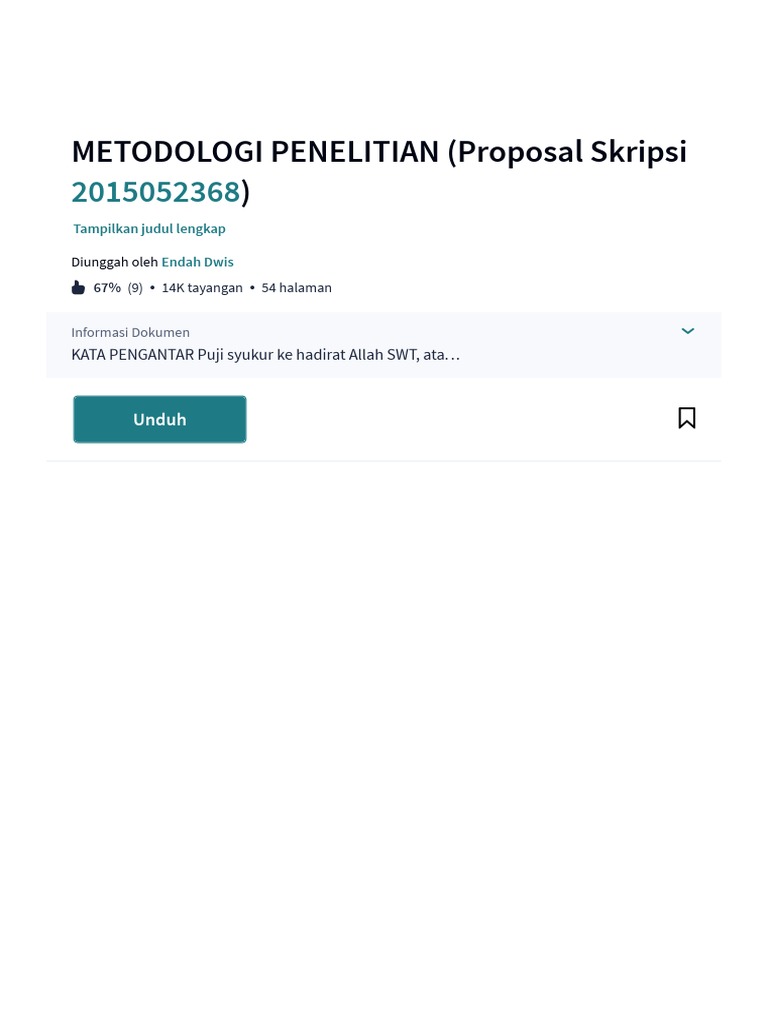 Metodologi Penelitian (Proposal Skripsi 2015052368) - PDF | PDF ...