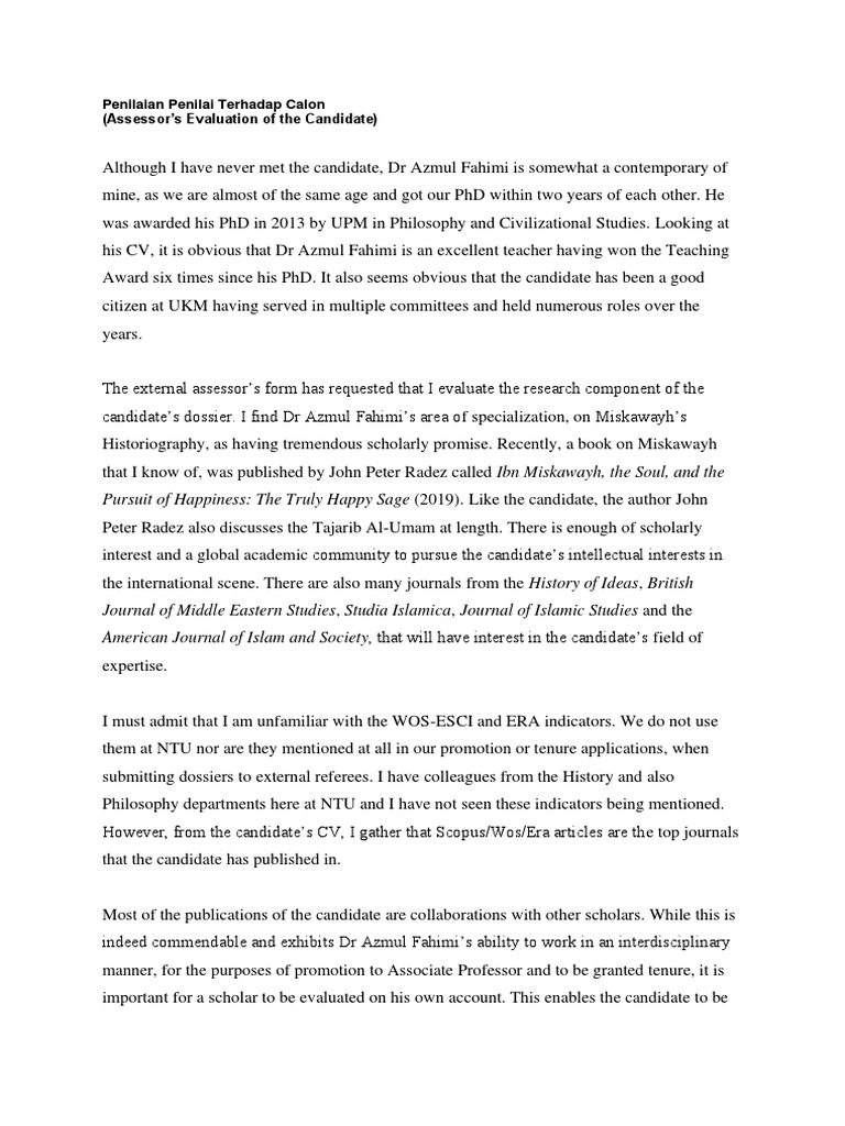 Evaluation of Dr Azmul Fahimi's Academic Contributions | PDF | Science ...