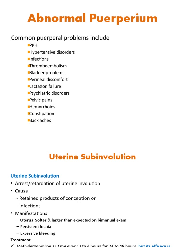 Presentation Abnormal Puerperium | PDF | Postpartum Period | Childbirth