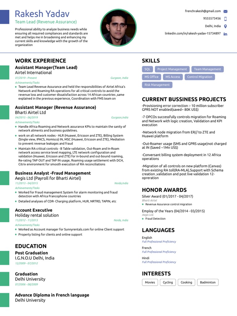 Rakesh's Resume | PDF | Telecommunications | Computing