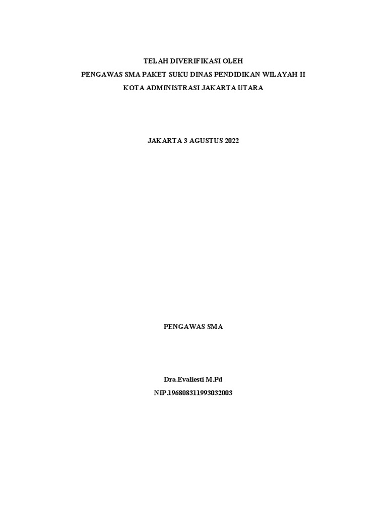 Lembar Verivikasi KTSP | PDF