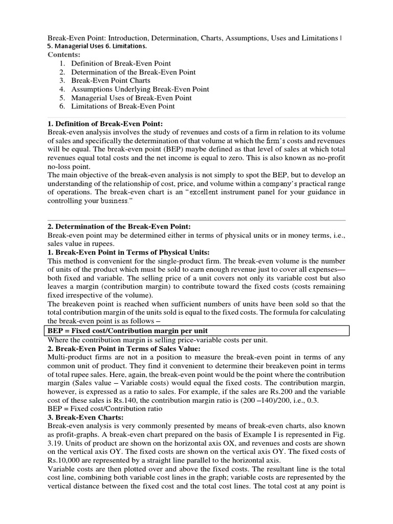 BEP Notes | PDF | Business Economics | Business