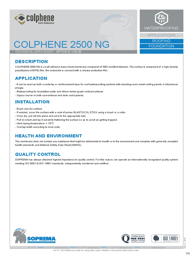 Colphene 2500 NG | Download Free PDF | Roof | Materials