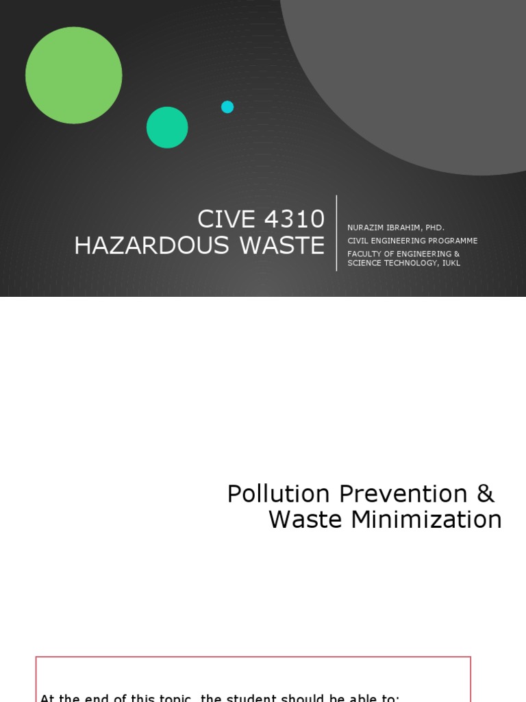 Hazardous Waste Reduction Strategies | PDF | Hazardous Waste | Resource ...