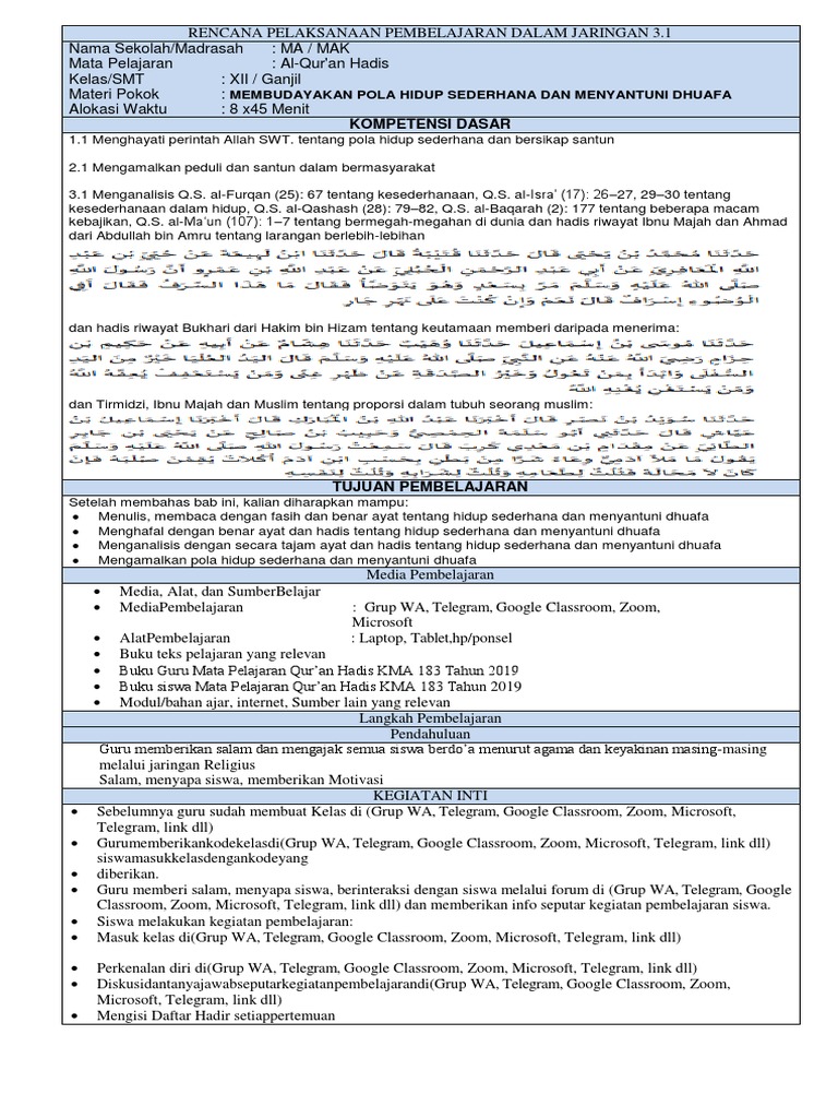 RPP Qurdis 12 | PDF | Karier & Perkembangan