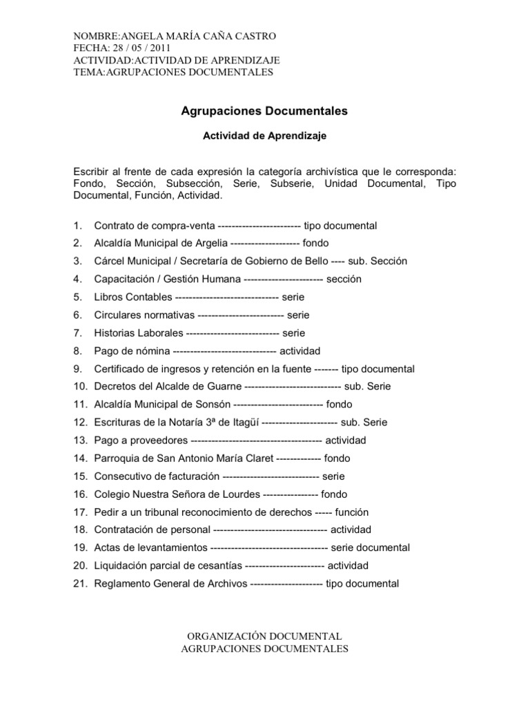 Agrupaciones Documentales | PDF