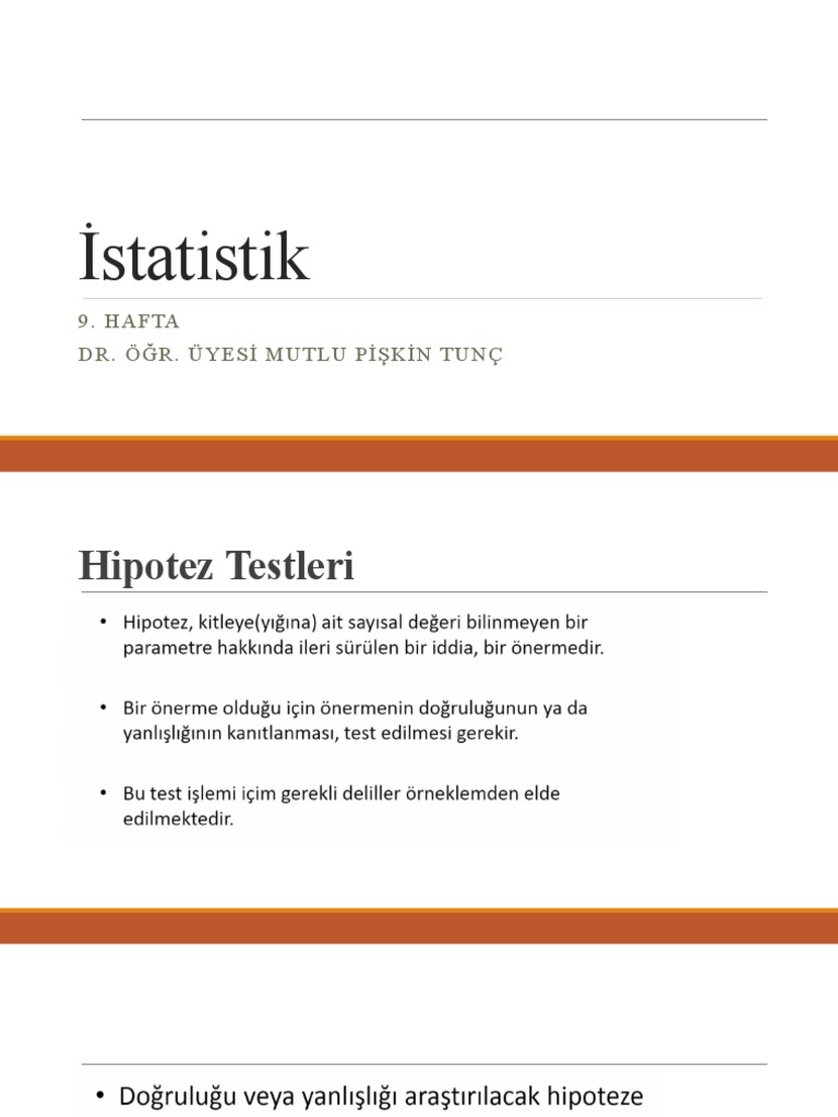 Istatistik 9.hafta | PDF