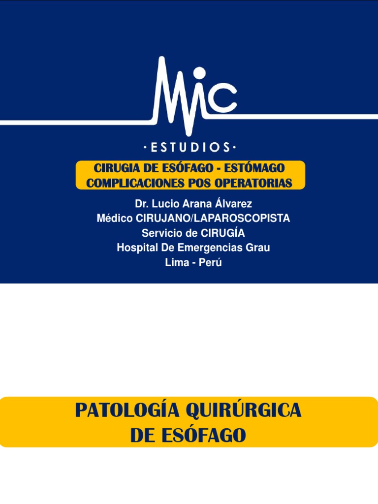 PDF CIRUGIA DE ESOFAGO Y ESTOMAGO EstudiosMyC | PDF | La enfermedad por ...