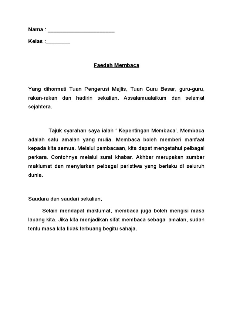 Teks Syarahan Tahun 4 II | PDF