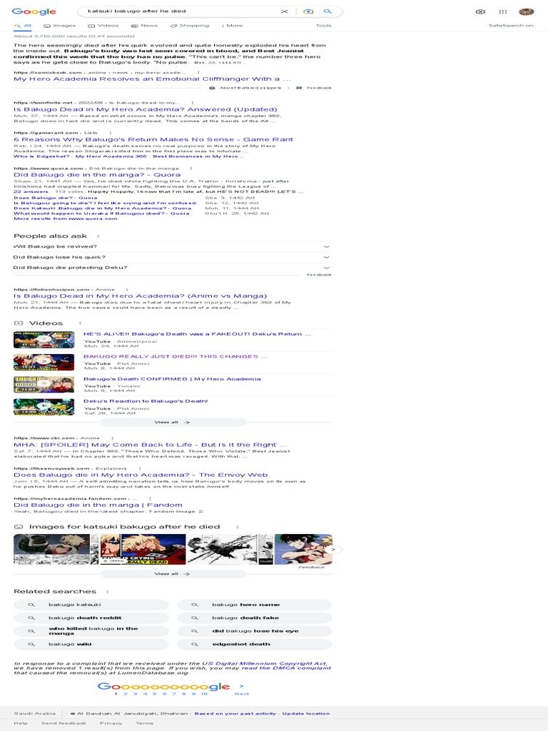 Katsuki Bakugo After He Died - Google Search | PDF