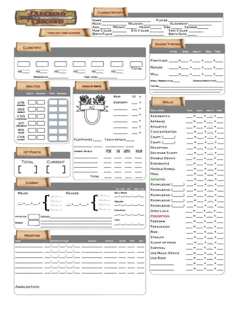 D&D Character Sheet | Role Playing Games | Gaming | Free 30-day Trial ...