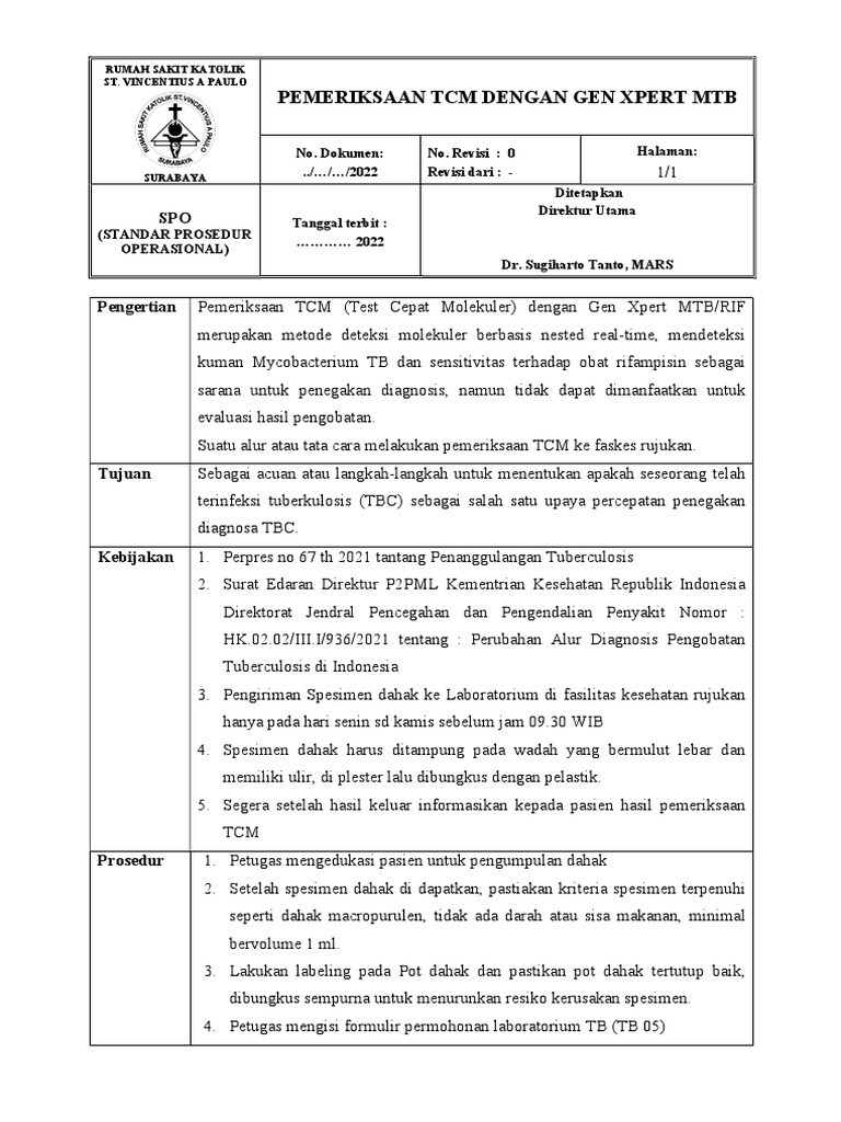 Prosedur TCM Gen Xpert MTB | PDF
