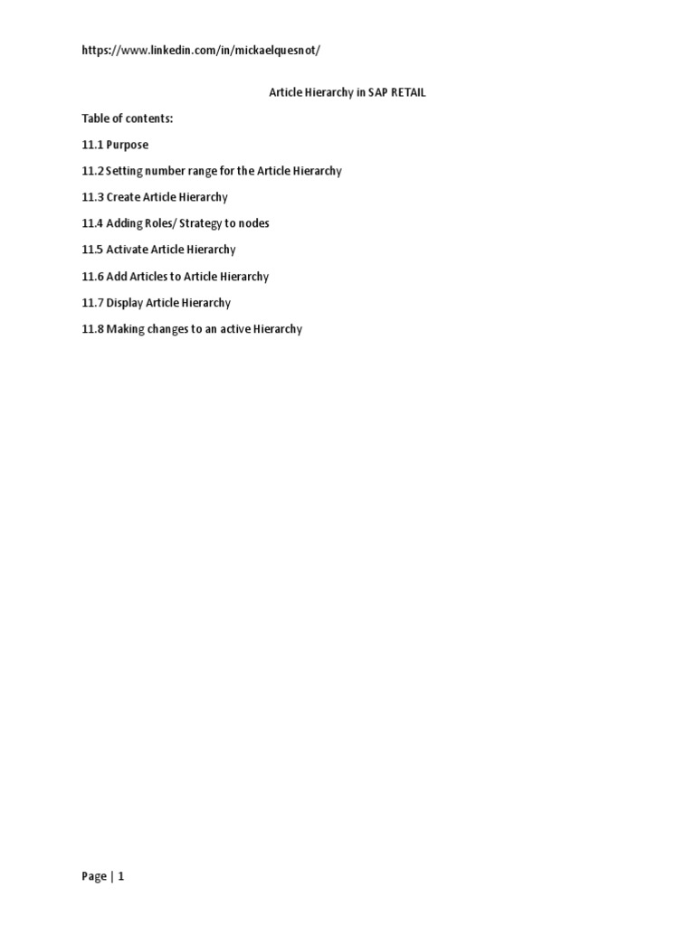Article Hierarchy In SAP RETAIL PDF Menu Computing Information Age