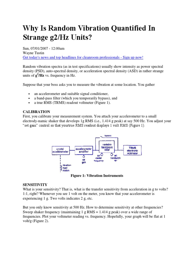 Understanding g²/Hz in Vibration Measurement | PDF | Spectral Density ...