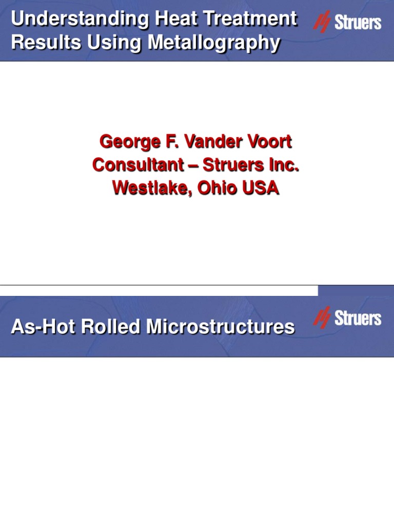 Metallography for Steel Experts | PDF | Steel | Heat Treating