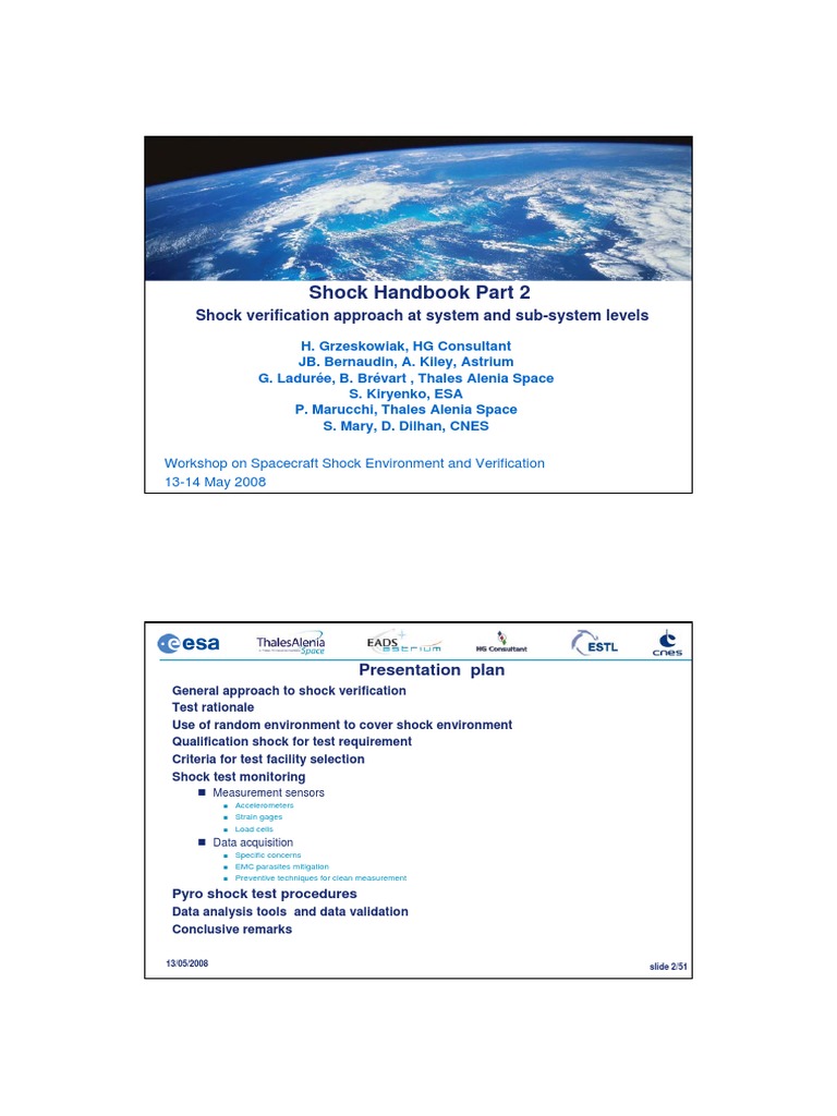 Shock Handbook Part 2: Shock Verification Approach at System and Sub-System Levels | PDF ...