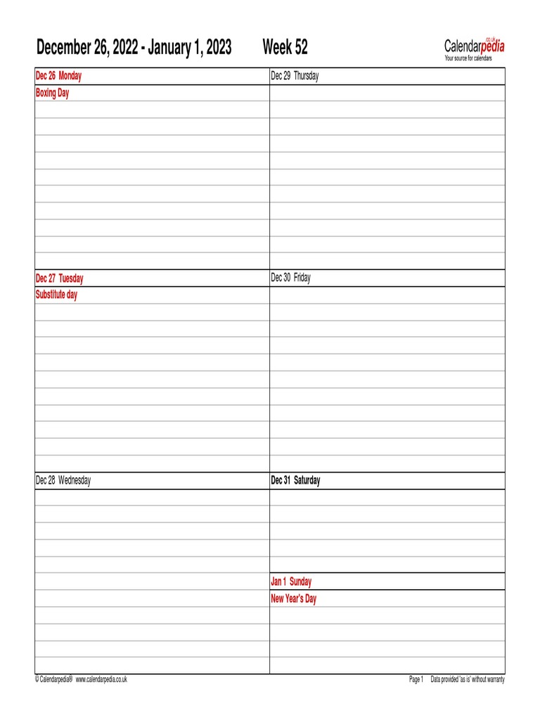 Weekly Calendar 2023 Landscape 2 Columns | PDF | Easter | Public Holiday