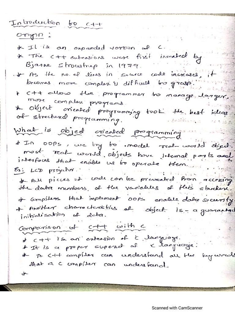 C++ Unit 1 Notes | PDF C++ Unit 1 Notes | PDF