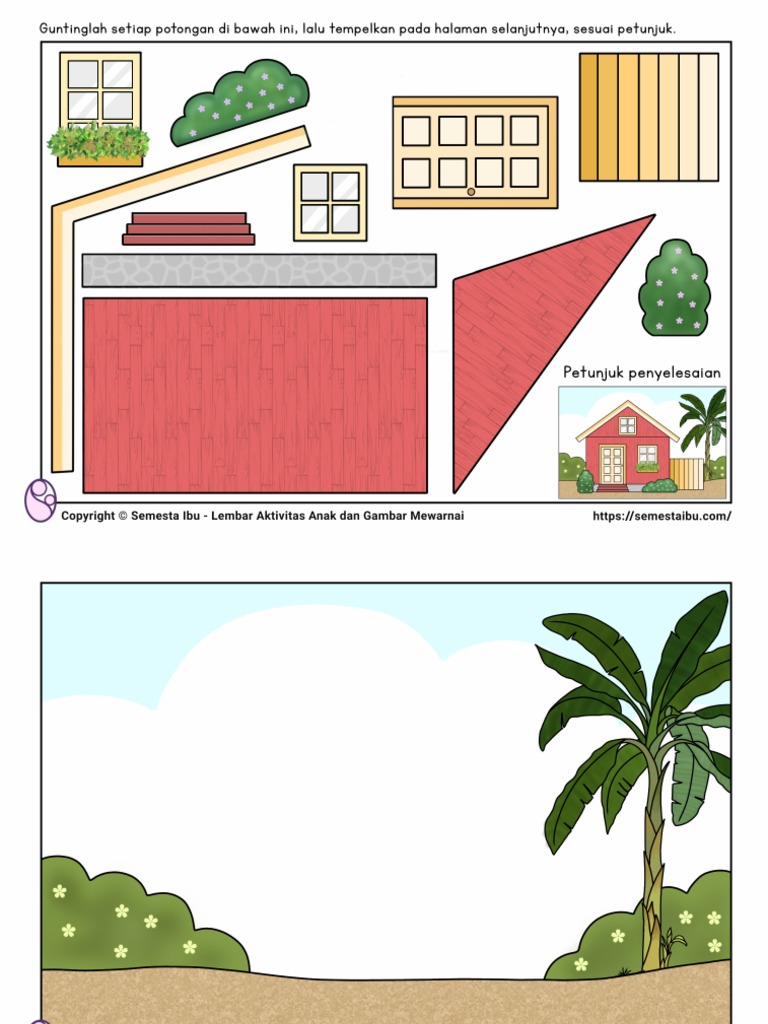 Gunting Tempel - Rumah 2D - Merah | PDF