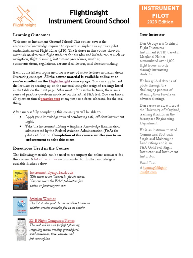 IFR Syllabus | PDF | Instrument Flight Rules | Visual Flight Rules