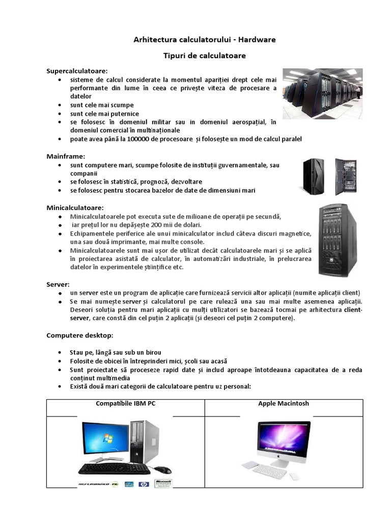 Arhitectura Calculatorului - Hardware | PDF