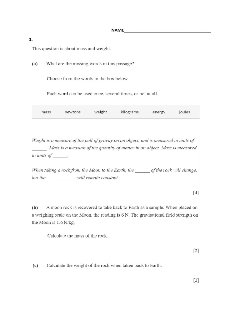 Physics Year 10 Test | PDF