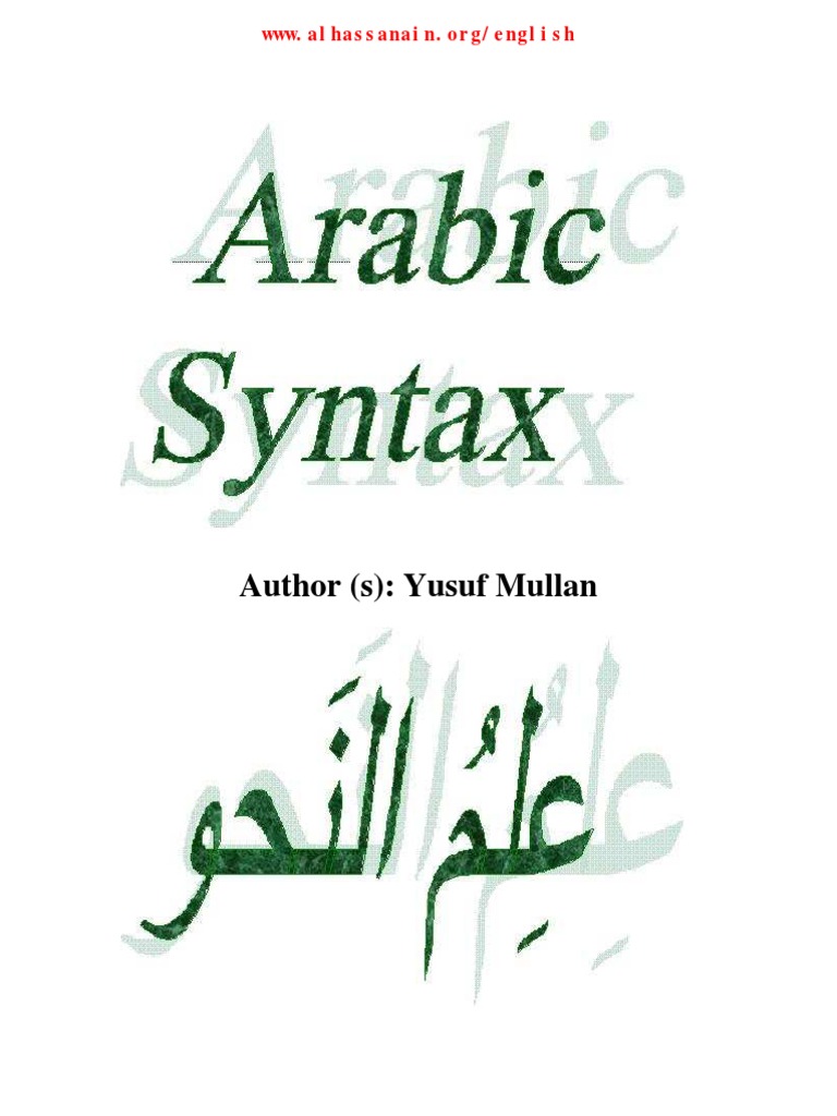 Arabic Syntax | PDF | Grammatical Gender | Grammatical Number
