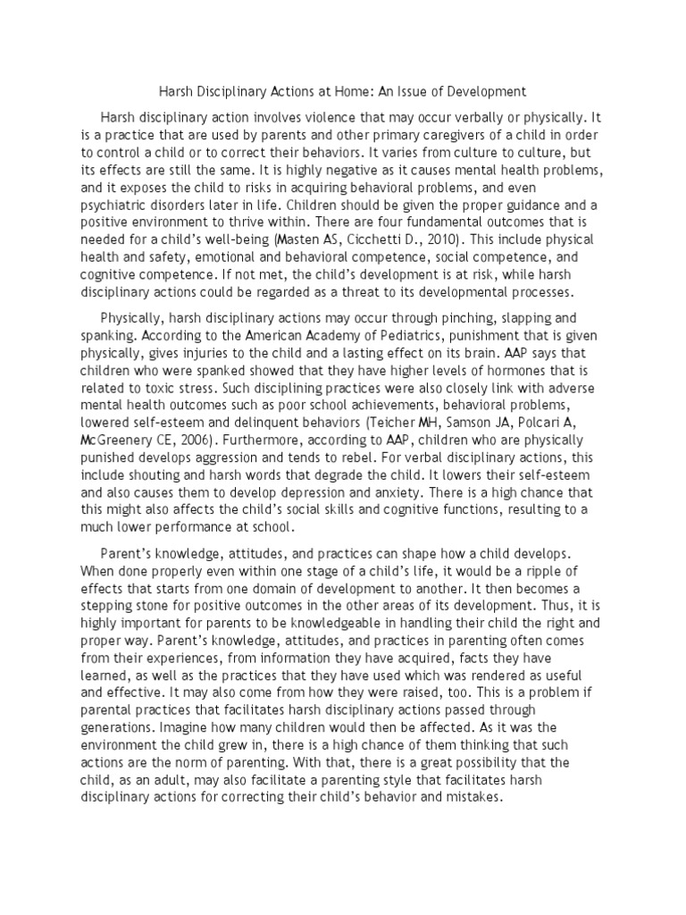 Impact of Harsh Discipline on Child Development | PDF | Parenting ...