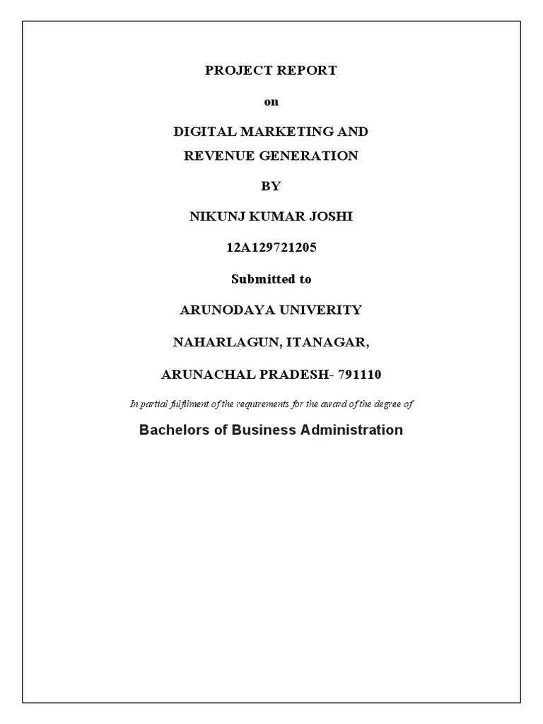 Bba Final Project 1 | PDF | Digital Marketing | Marketing Bba Final Project 1 | PDF | Digital Marketing | Marketing